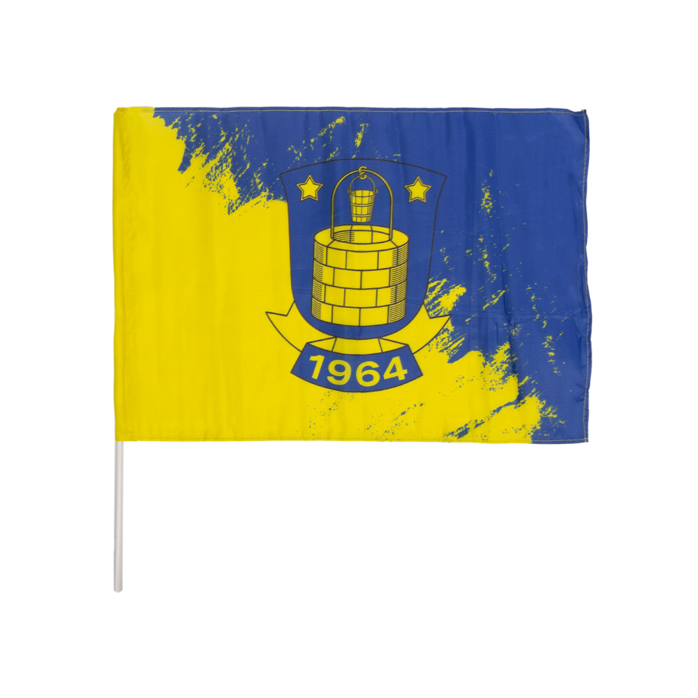 Brøndby Flag – 35x50cm Gul/Blå logo - Brøndby Shoppen | Køb her