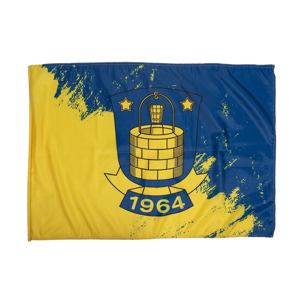 Brøndby Flag – Mellem 70x100cm Gul/Blå logo - Brøndby Shoppen | Køb her